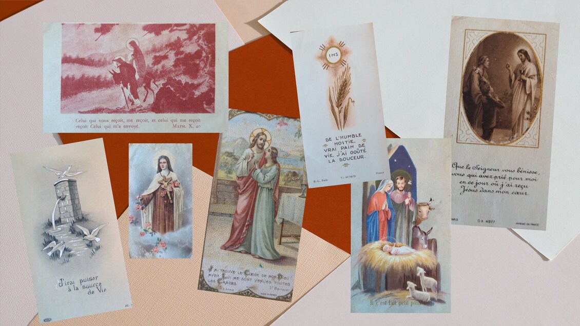 DIGITAL DOWNLOAD Vintage French Prayer Cards 1910s-1940s Scrapbooking ...