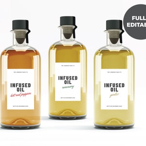 EDITABLE Infused Oil Packaging Label | Printable | Template | Homemade ...