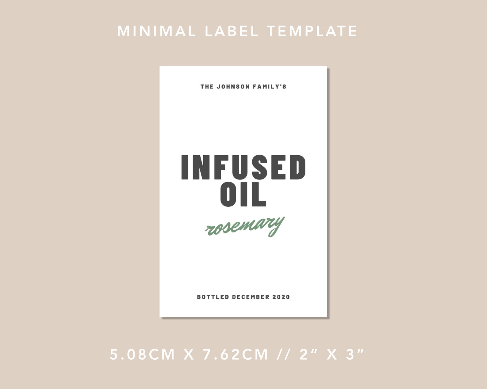 EDITABLE Infused Oil Packaging Label Printable Template - Etsy