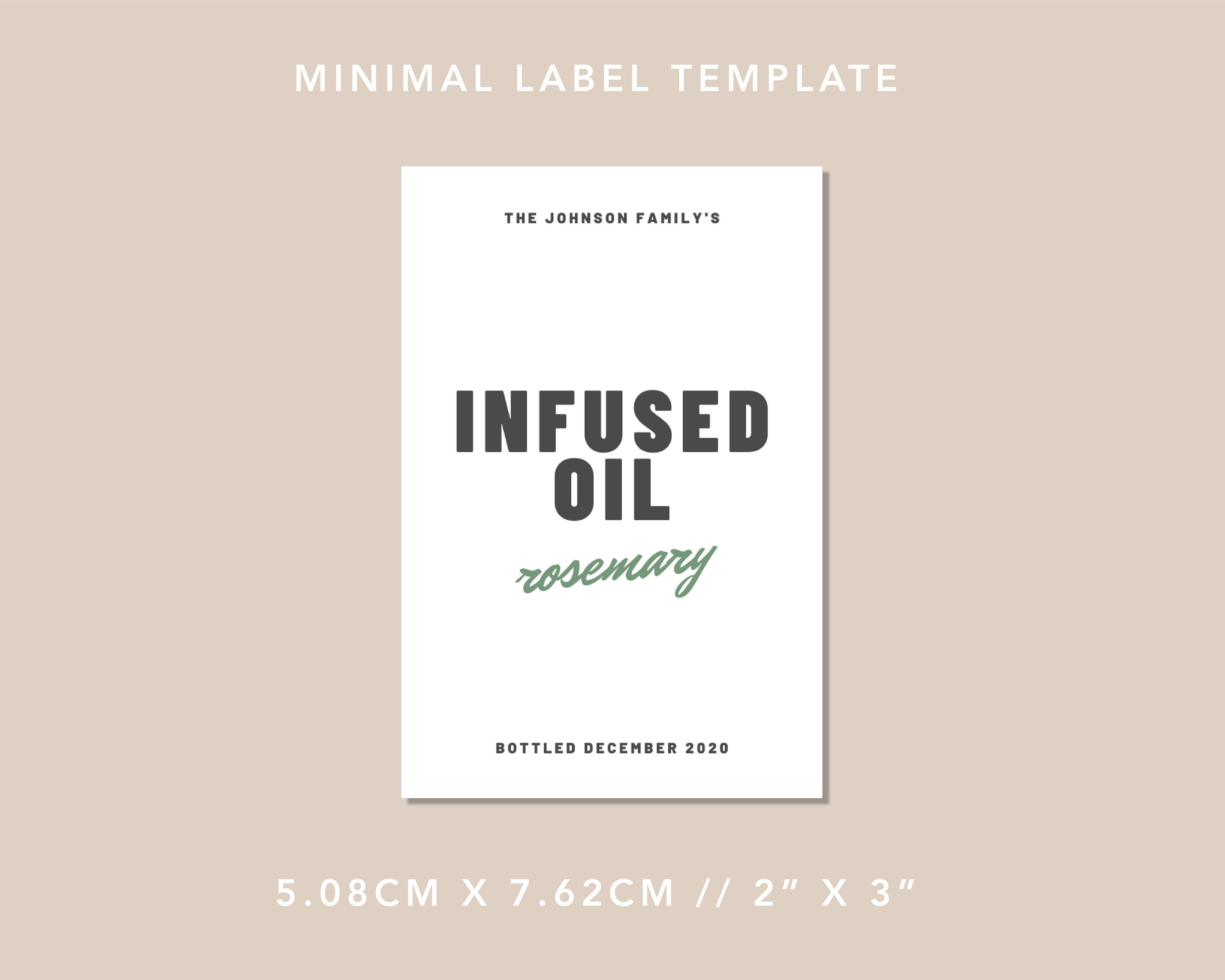 EDITABLE Infused Oil Packaging Label Printable Template - Etsy