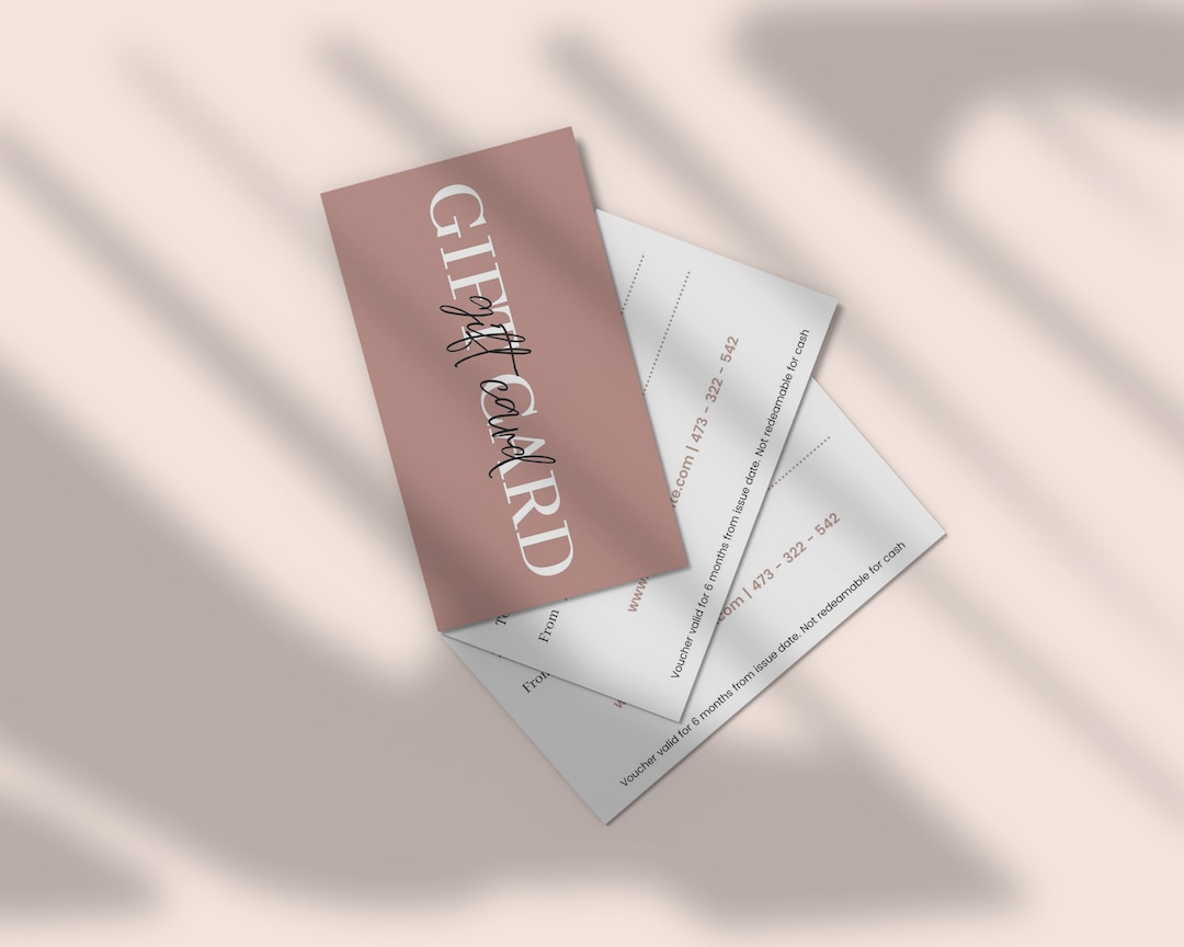 EDITABLE CUSTOM Gift Card Business Minimal Gift Card - Etsy