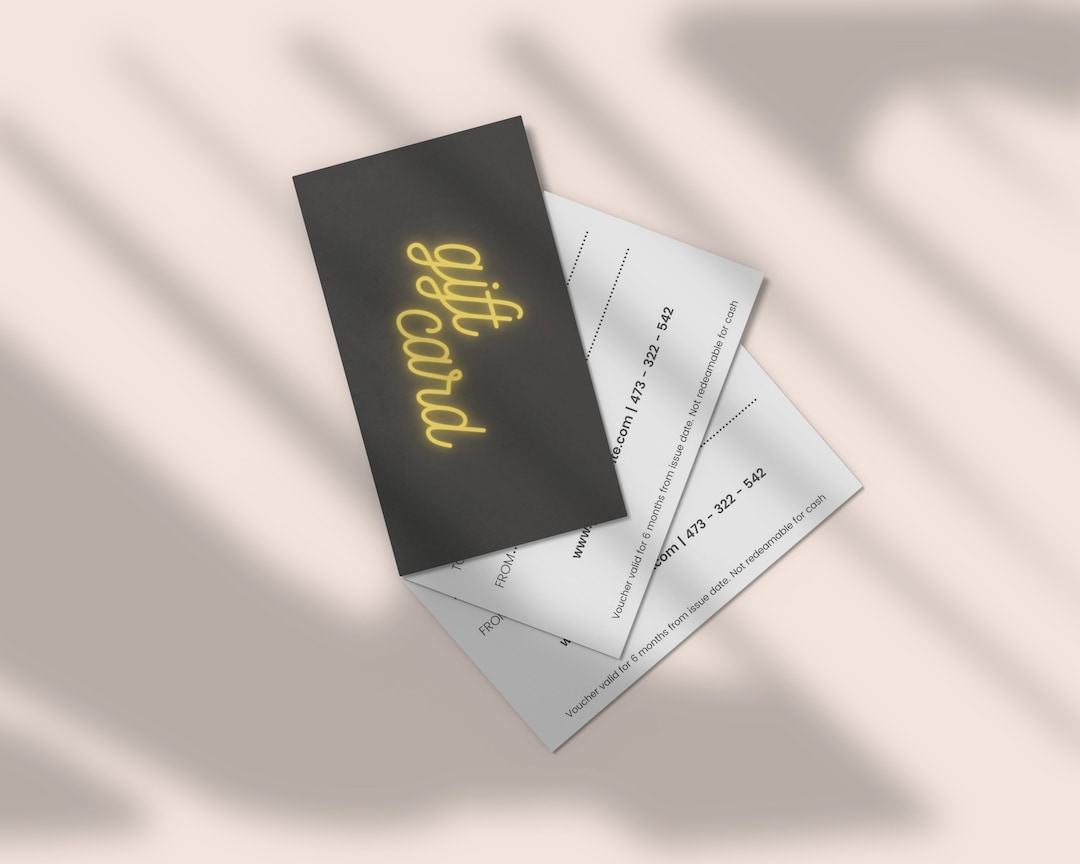 EDITABLE CUSTOM Gift Card Business Minimal Gift Card Coupon Card Gift ...