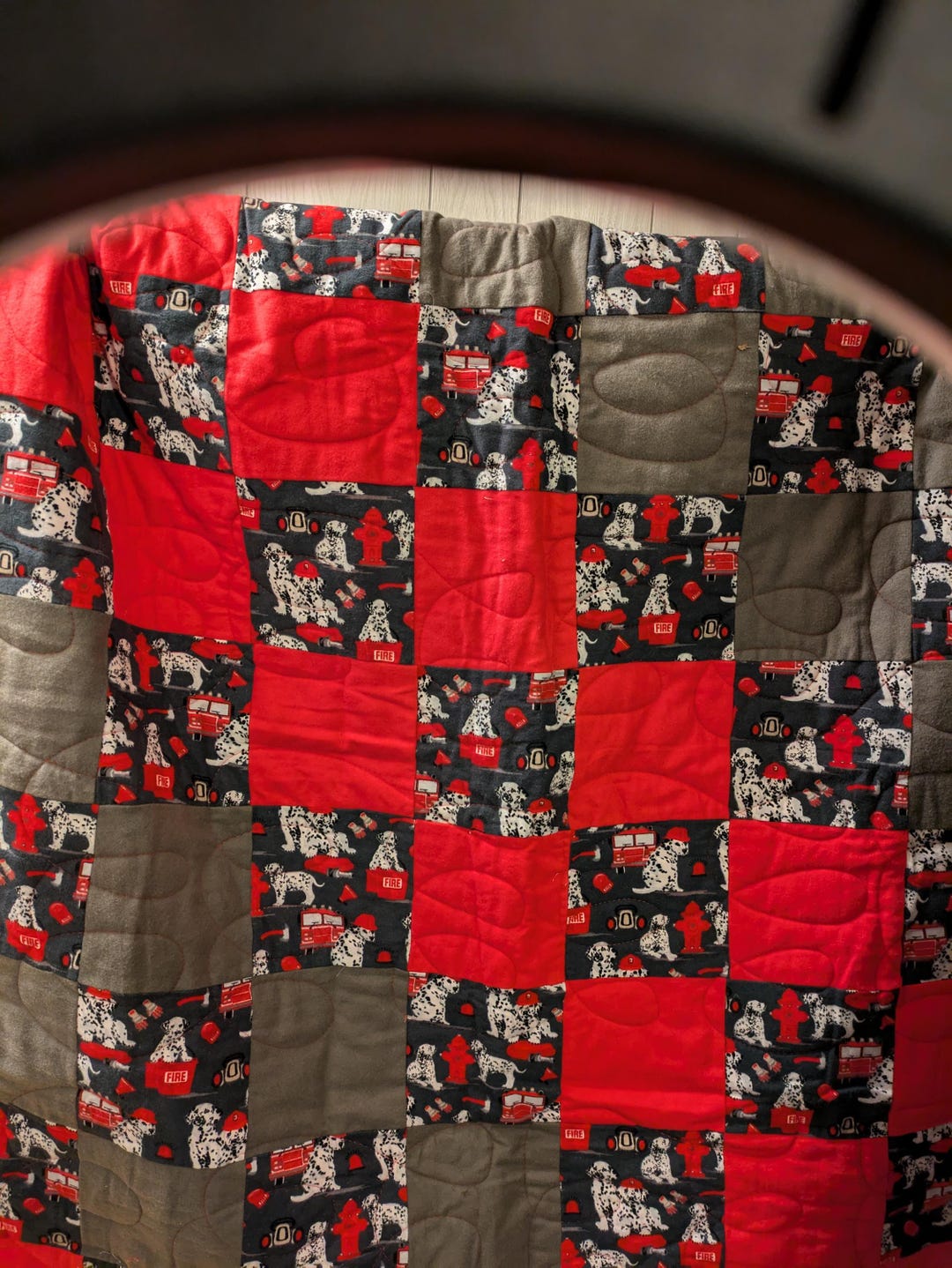 All Things Firefighting, Dalmatian, Truck, Hose, Axe. Quilt Made of ...