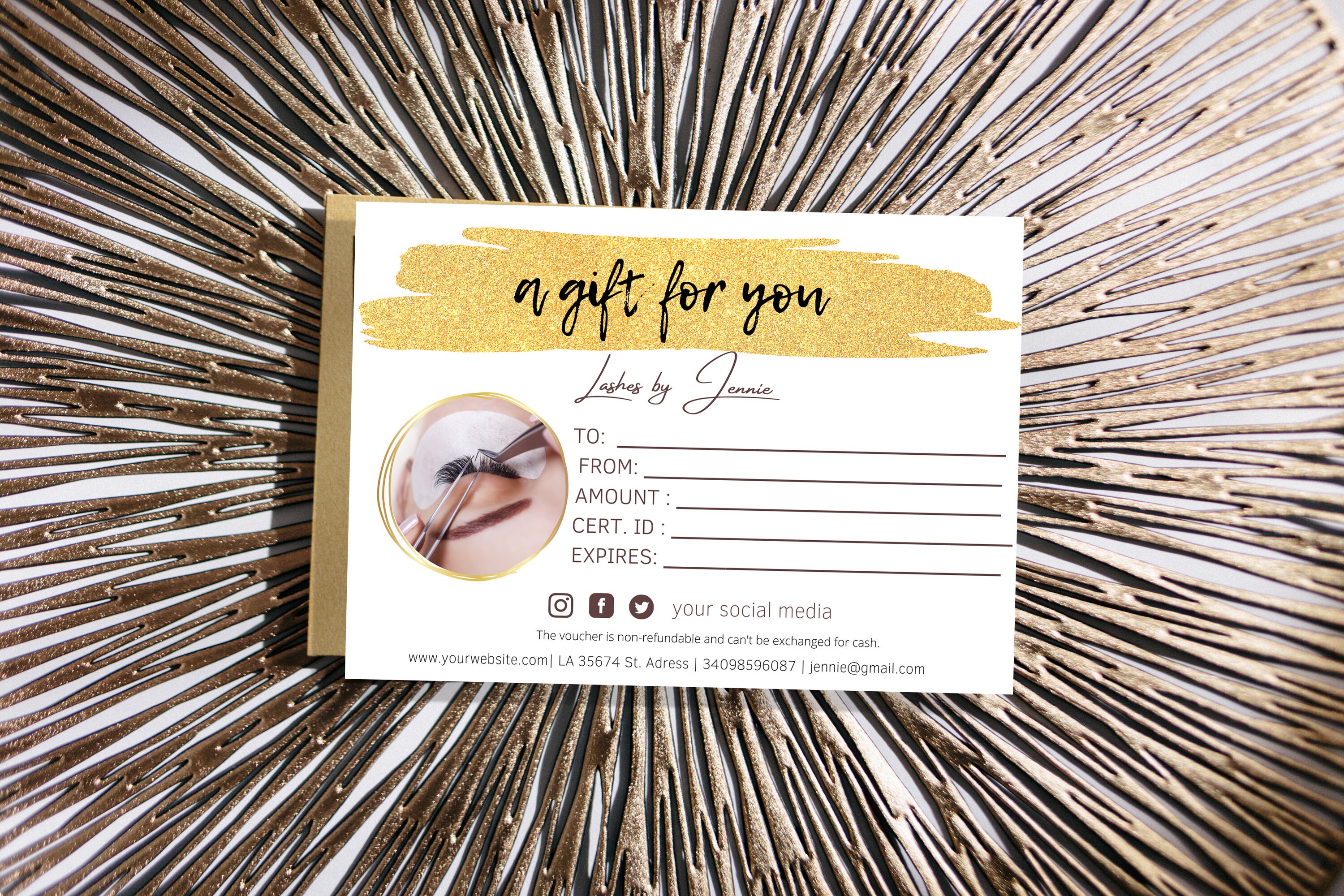 Fully Editable Gift Voucher Printable Lash Extension, A Gift for You ...