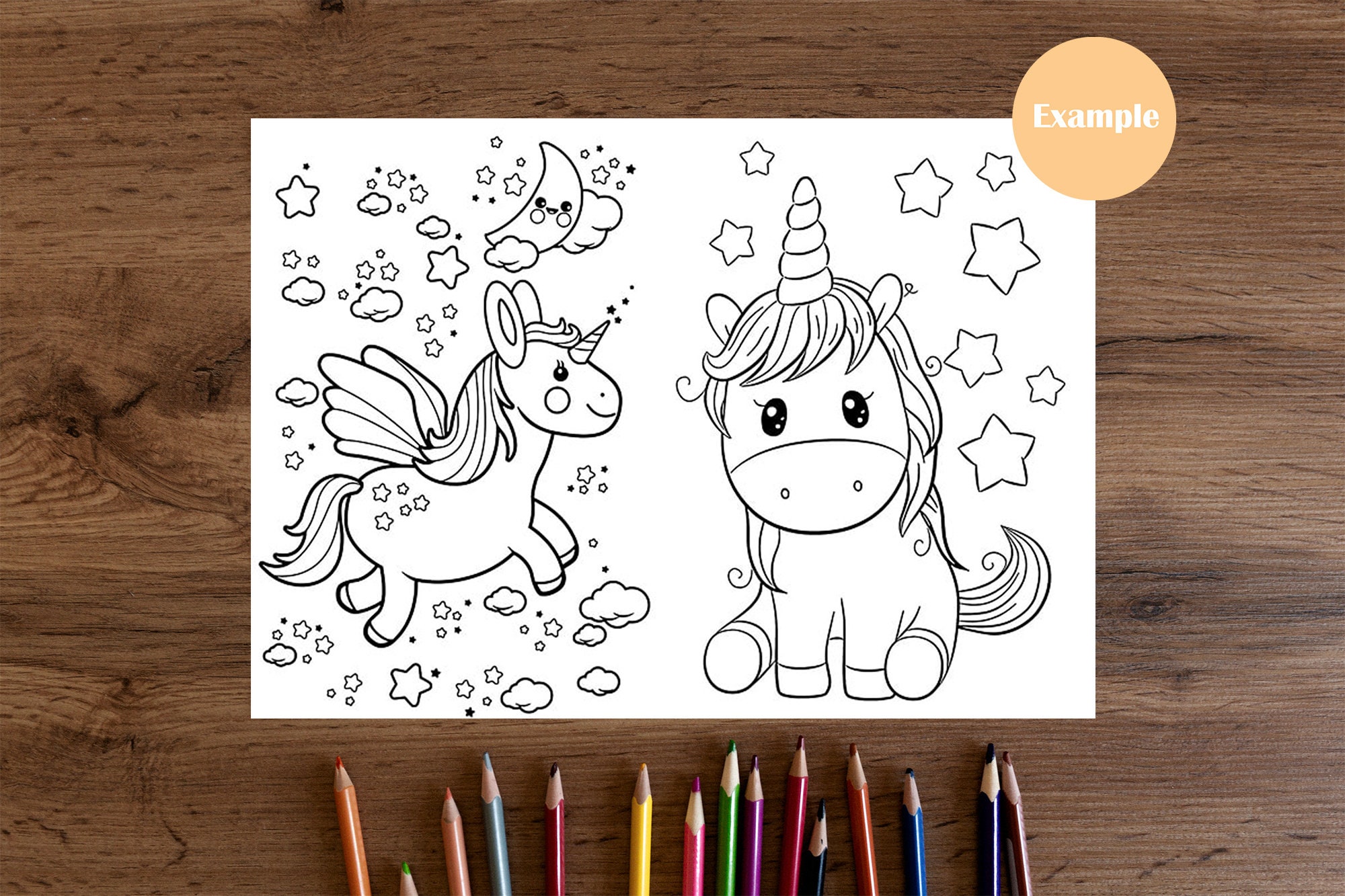 A4 Horizontal Coloring Page Mockup for Kids, JPG+PNG+PSD, Instant ...