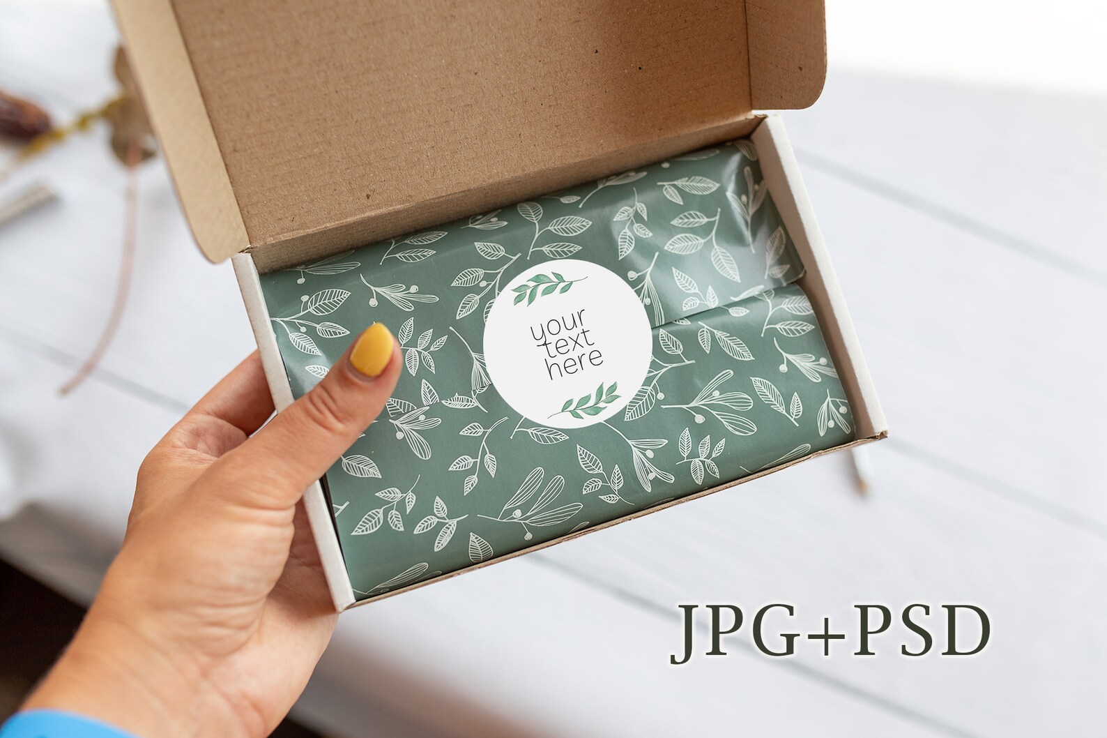 Round Logo Sticker Mockup in the Box, Round Label Mockup, Thank You ...