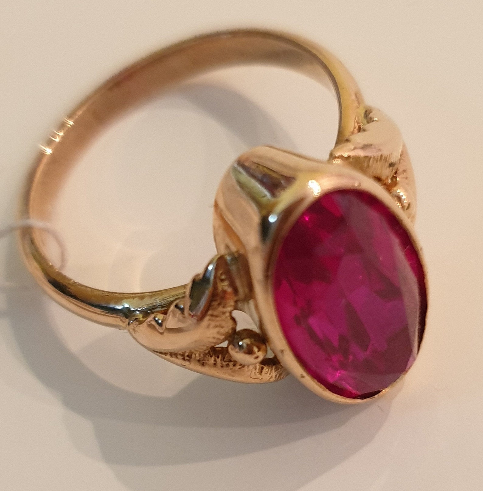 Vintage Cardinal Ring/sz175mm/Gold 14K 583/large oval | Etsy