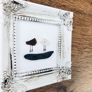 Sea Glass Bird Art Framed | Beach Glass Birds | Bird Lover Gift ...