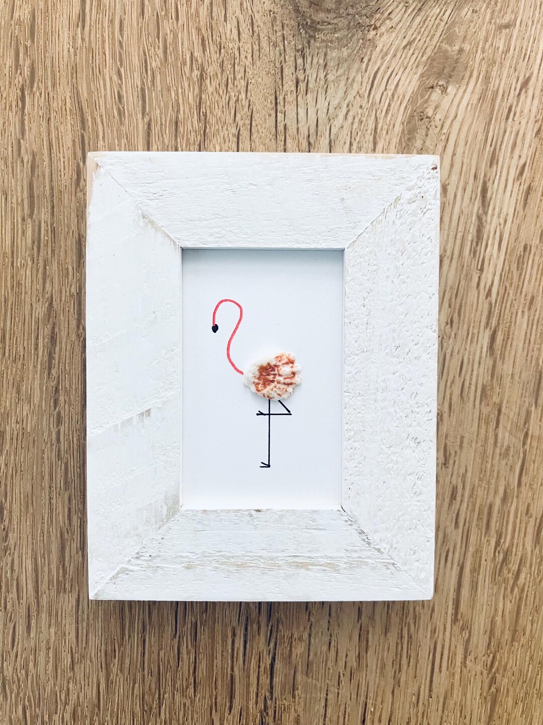 Seashell Flamingo Art Framed | Beach Flamingo Art | Flamingo Lover Gift ...