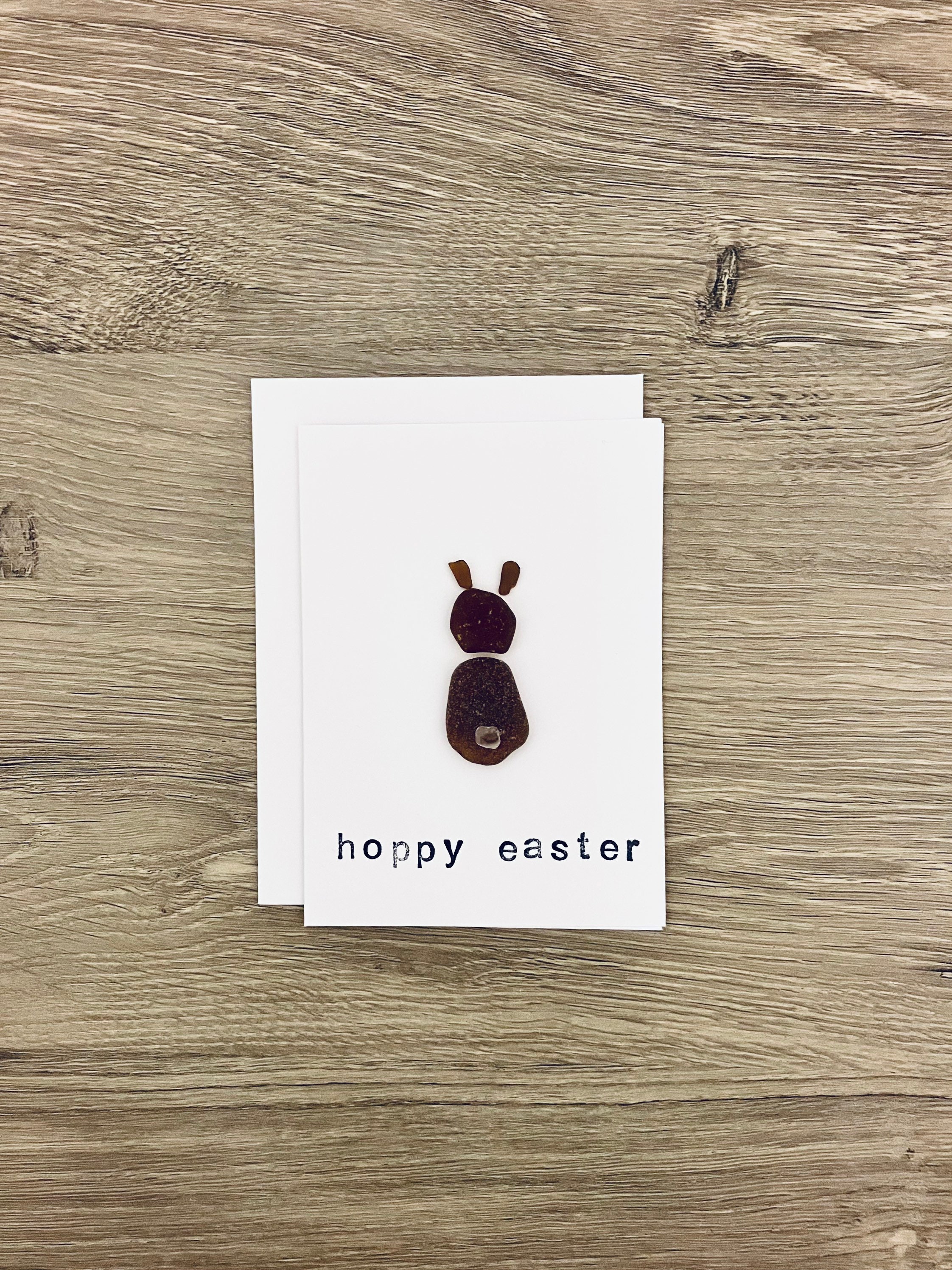 Sea Glass Bunny Easter Card Special Unique Easter Card - Etsy