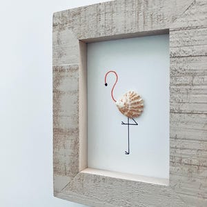 Seashell Flamingo Art Framed Beach Flamingo Art Flamingo Lover Gift ...