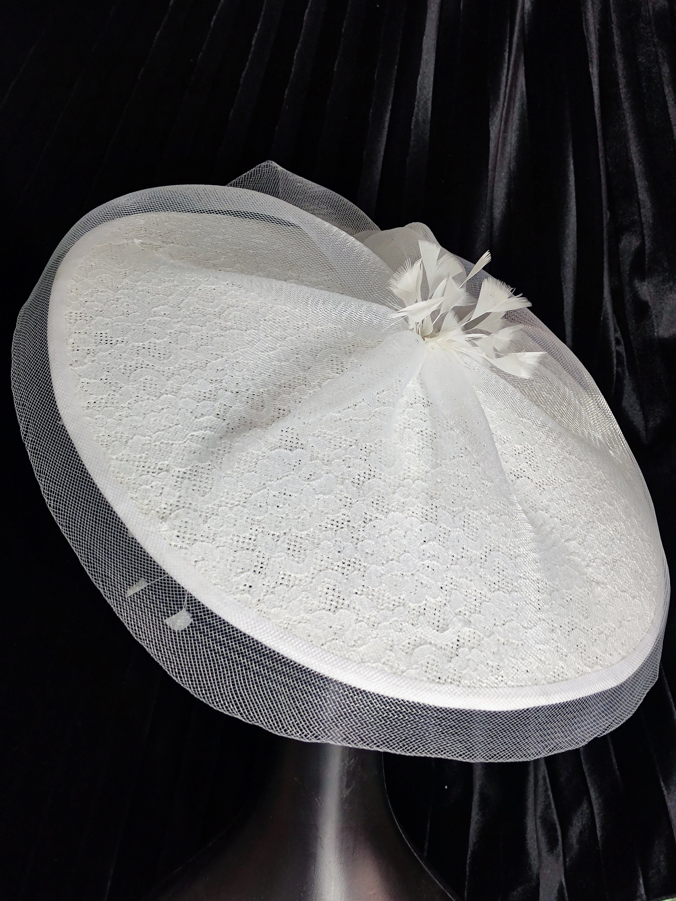 White Hat Wide Brim Mother of the Bride Hat, Kentucky Derby Hat ...