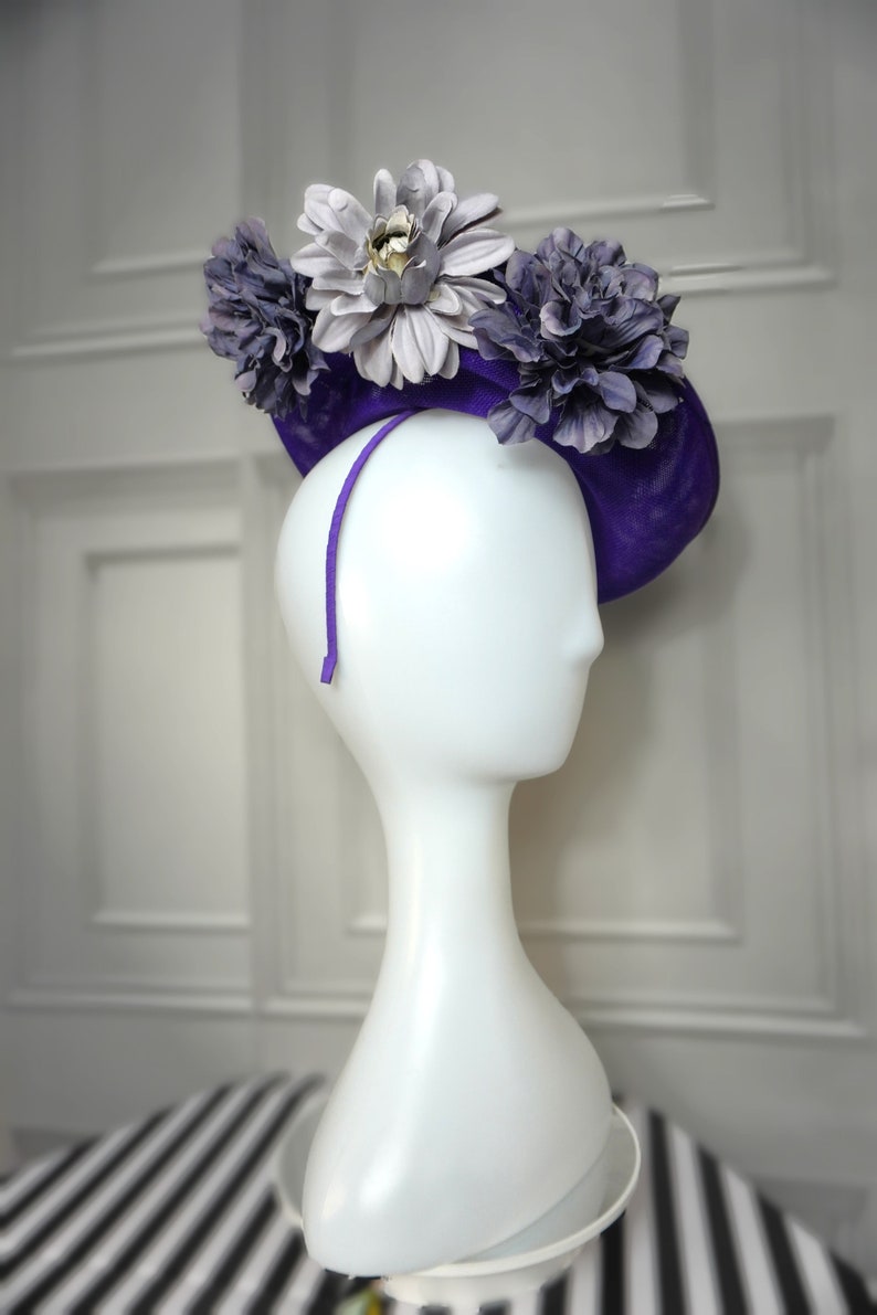 Purple Fascinator Hat: Floral High Tea Occasion Headband - Etsy