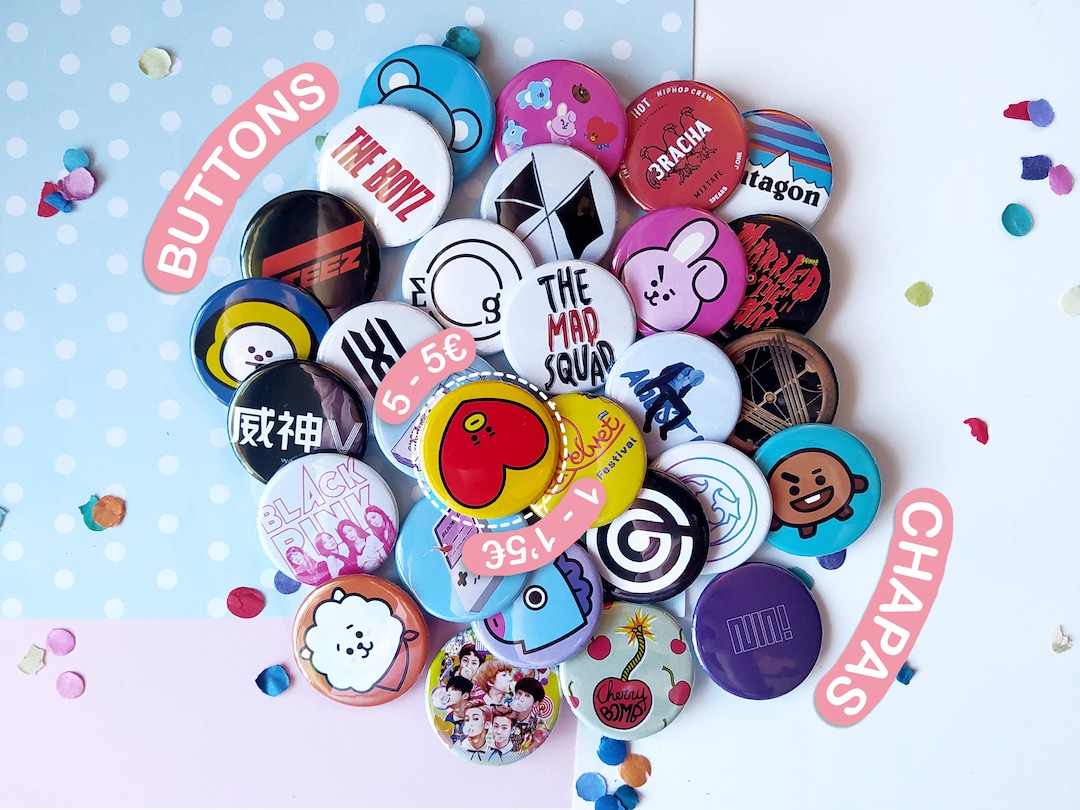 K-pop Badges, Custom 35 Mm Buttons / Kpop Accesory / Clothes Bag Kpop Decor / Gift Kpopper ...
