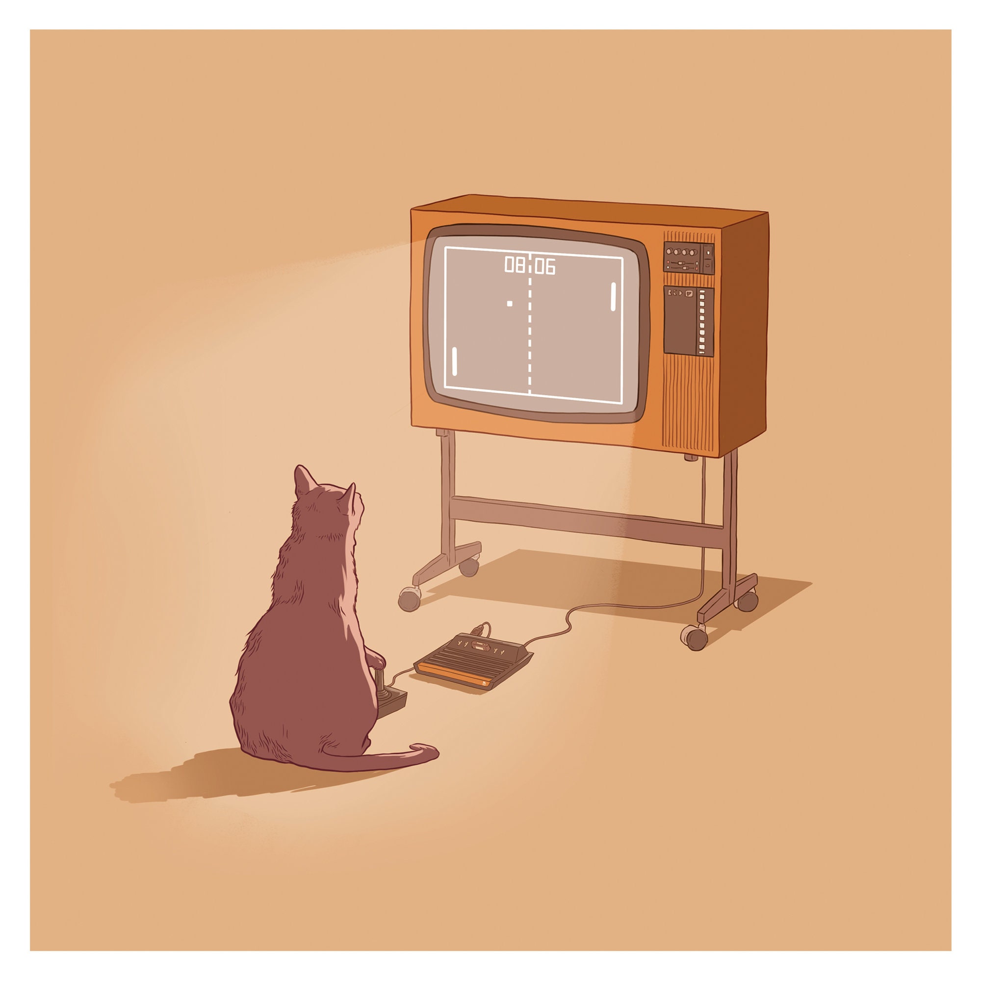 Retro Cat | Art Print | Illustration | Cat Art | Cat Illustration ...