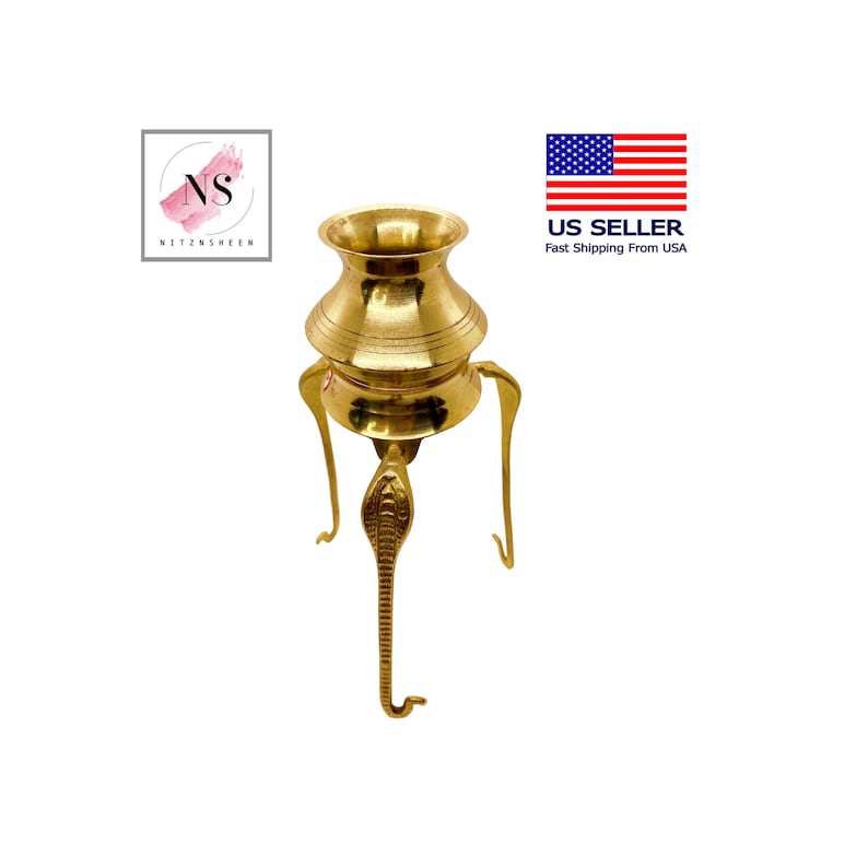 Shivling Stand and Abhishek Lota Kalash Brass 2 Pieces Gold - Etsy