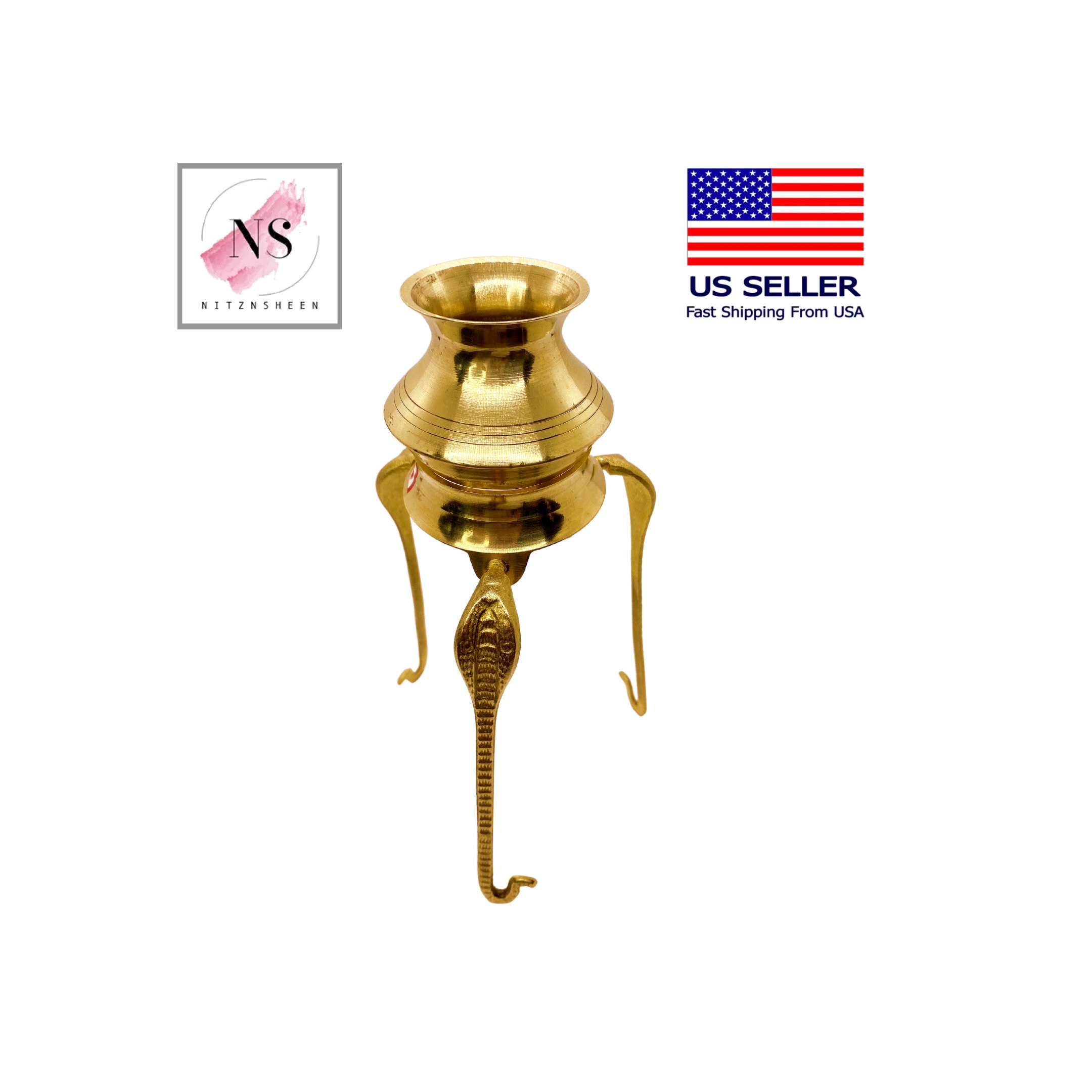 Shivling Stand and Abhishek Lota Kalash Brass 2 Pieces Gold - Etsy