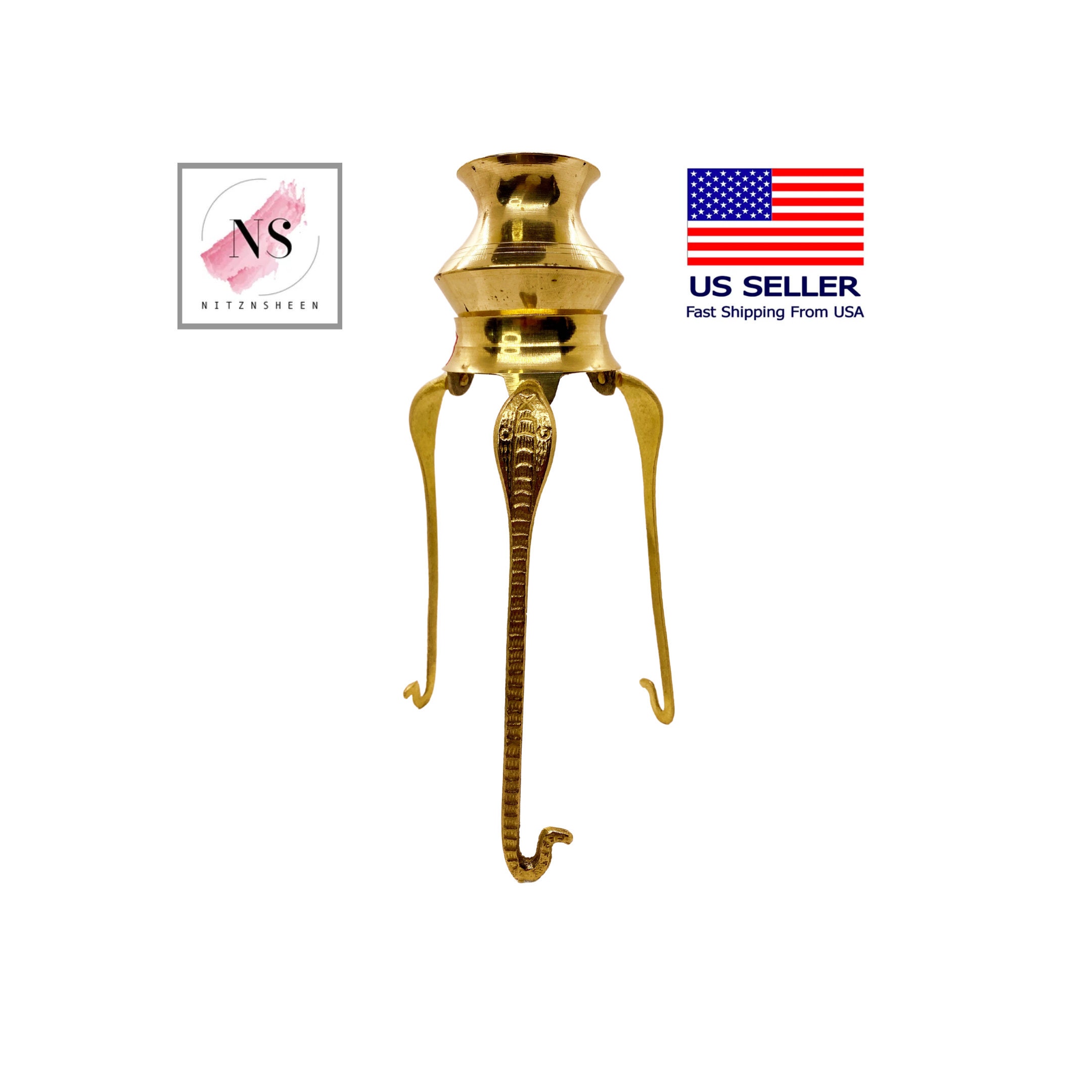 Shivling Stand and Abhishek Lota Kalash Brass 2 Pieces Gold - Etsy