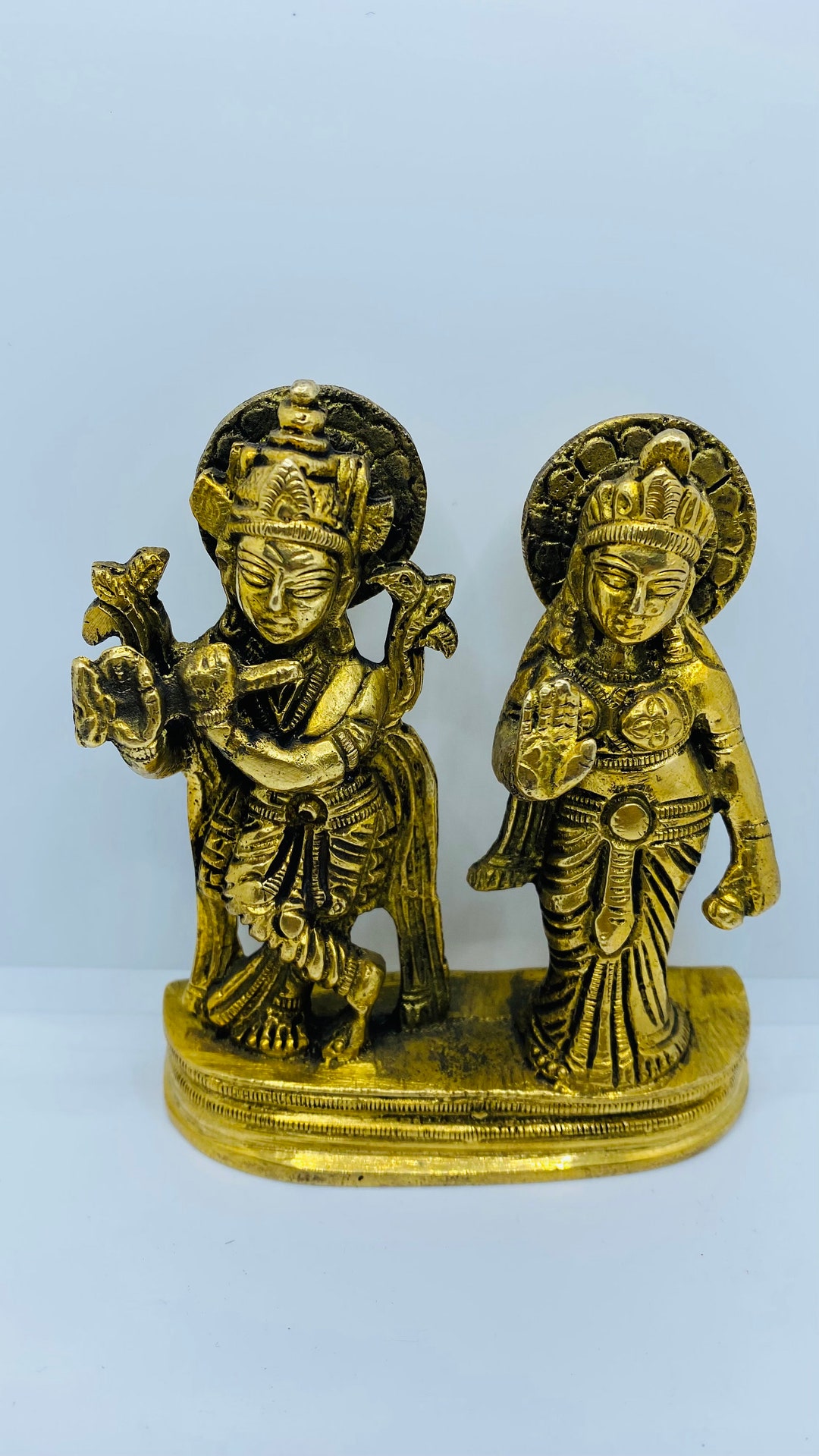 Lord Radha Krishna Bhagwan Brass Black Polish Statue. - Etsy