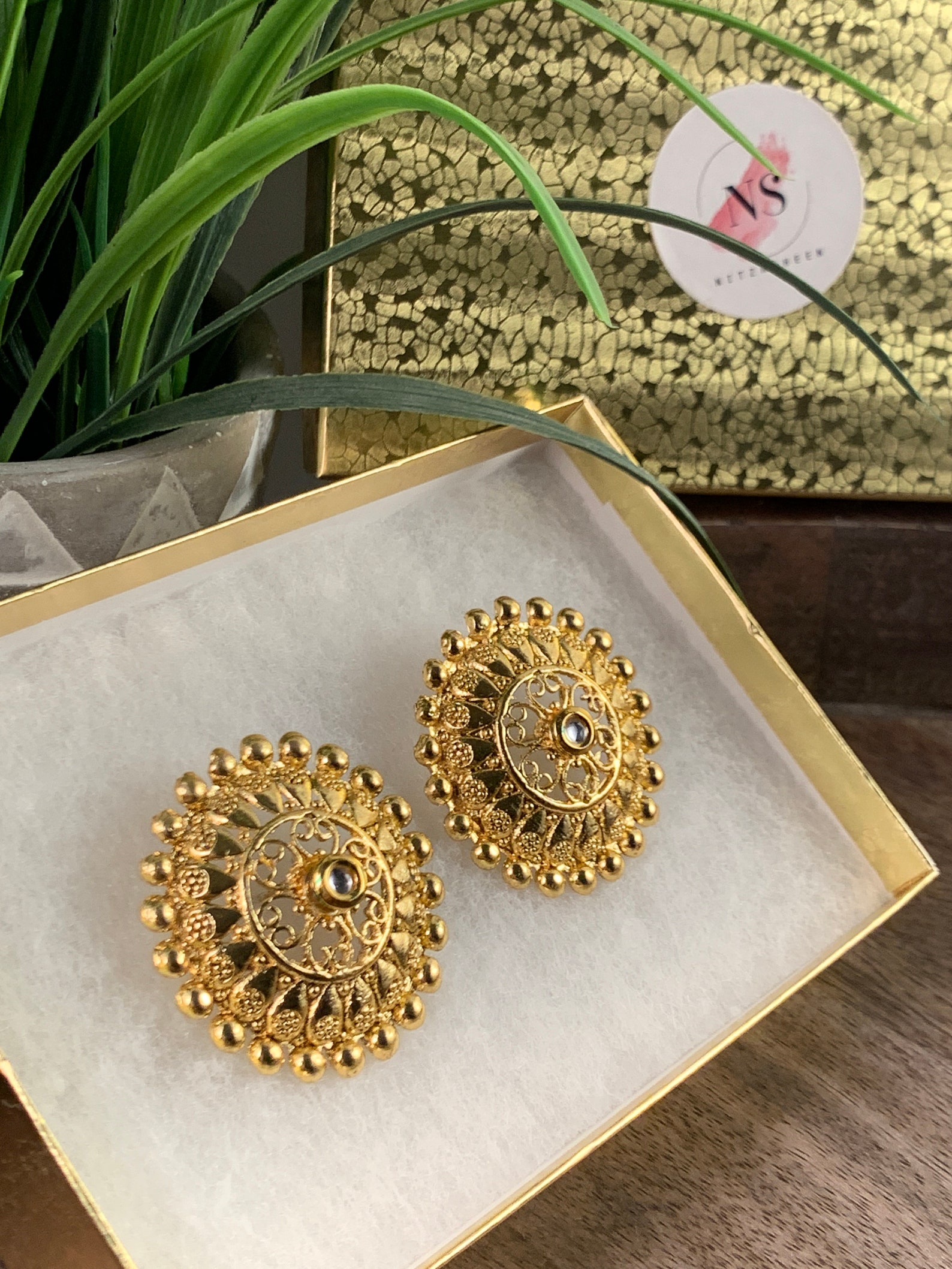 Gold Look-alike Stud Earrings Gift for Hervalentine Gift for | Etsy