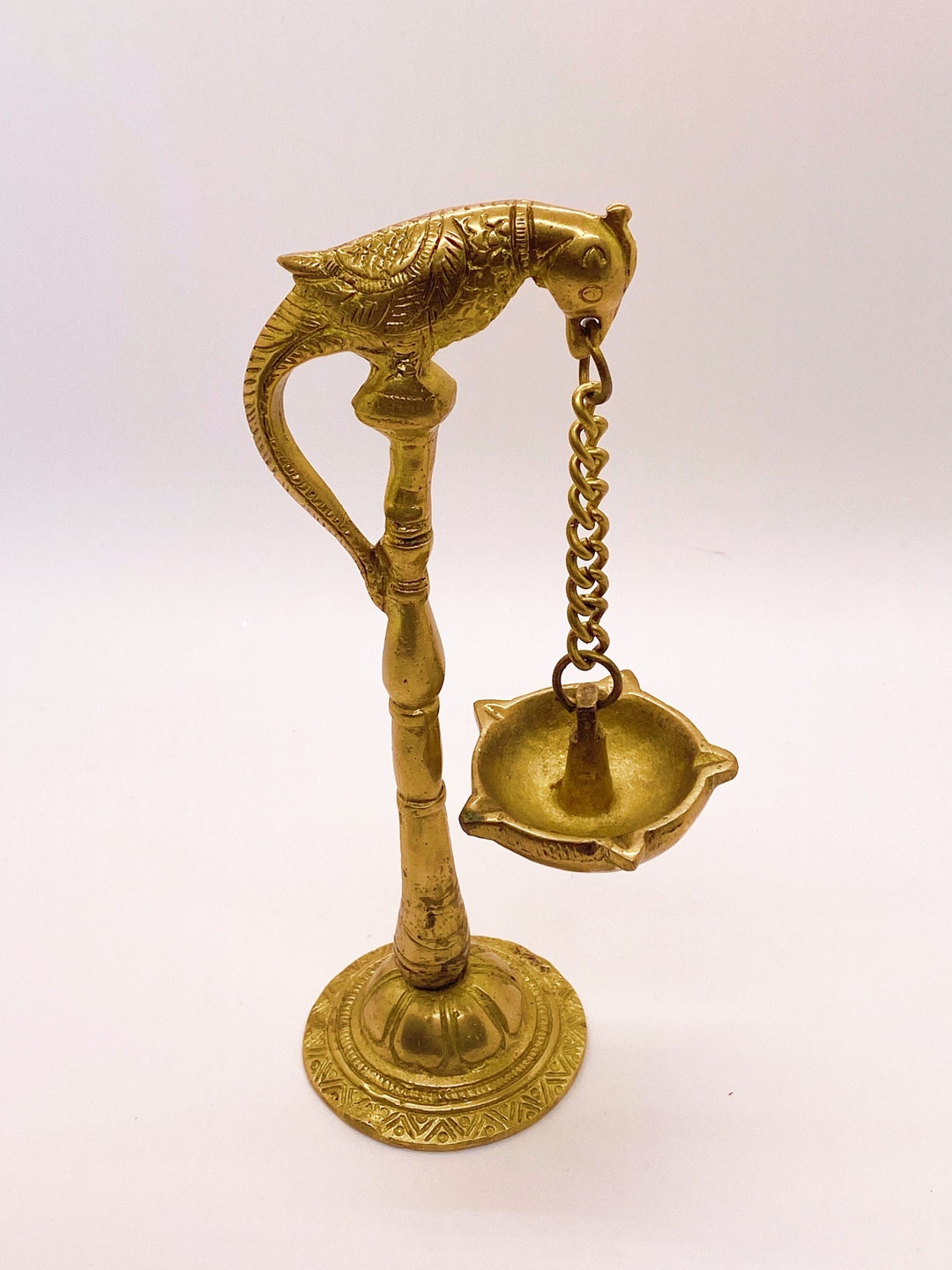 Brass Hanging Panch Aarti Lamp Pancharti Diya Oil Lamp Panch Aarti ...