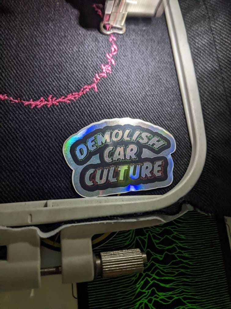 Demolish Car Culture Anti-car Dependency Holo Sticker - Etsy