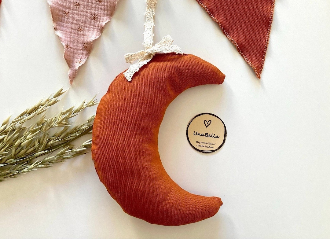Nursery Deco - Moon Ornament - Burnt Orange - Lace - Boho Nursery ...