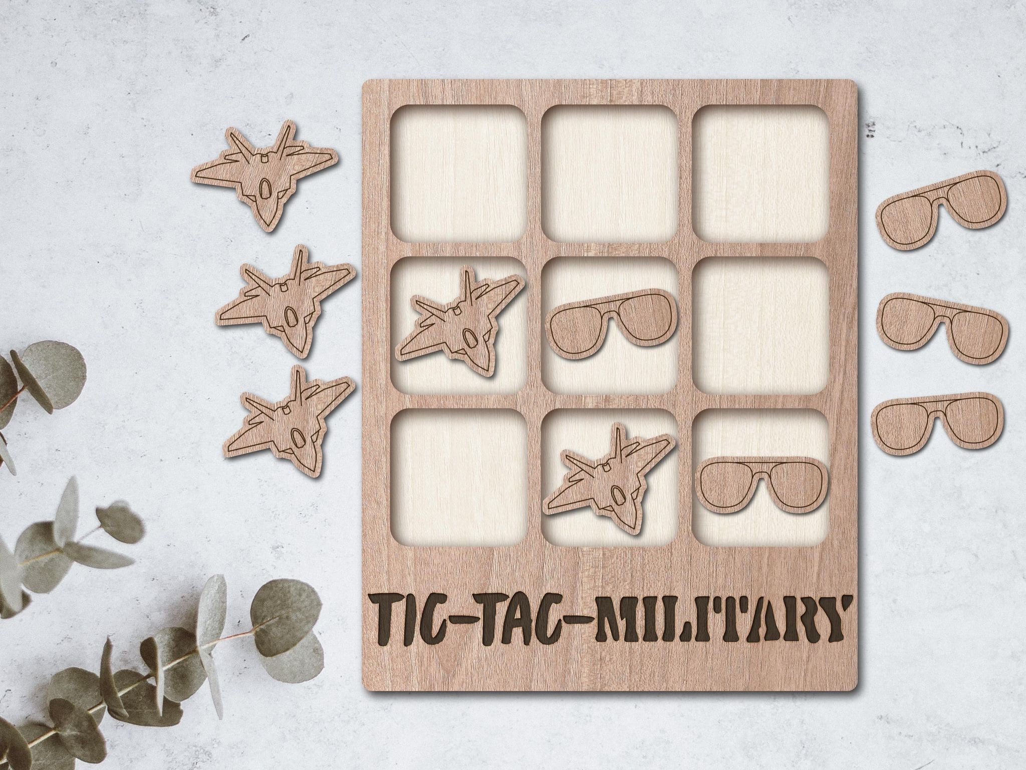Military Bundle Laser File Tic Tac Toe Table Game INSTANT DOWNLOAD Svg ...