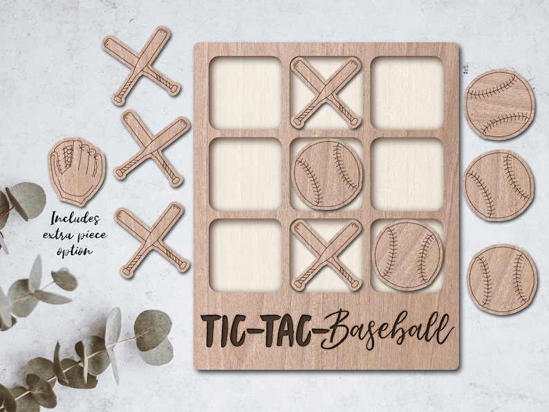 Baseball Laser File Tic Tac Toe Coffee Table Game INSTANT DOWNLOAD Svg ...