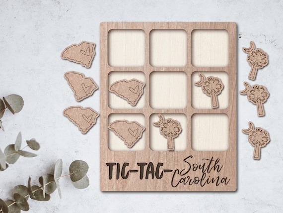 SOUTH CAROLINA Laser Cut File Tic Tac Toe Coffee Table Game | Etsy