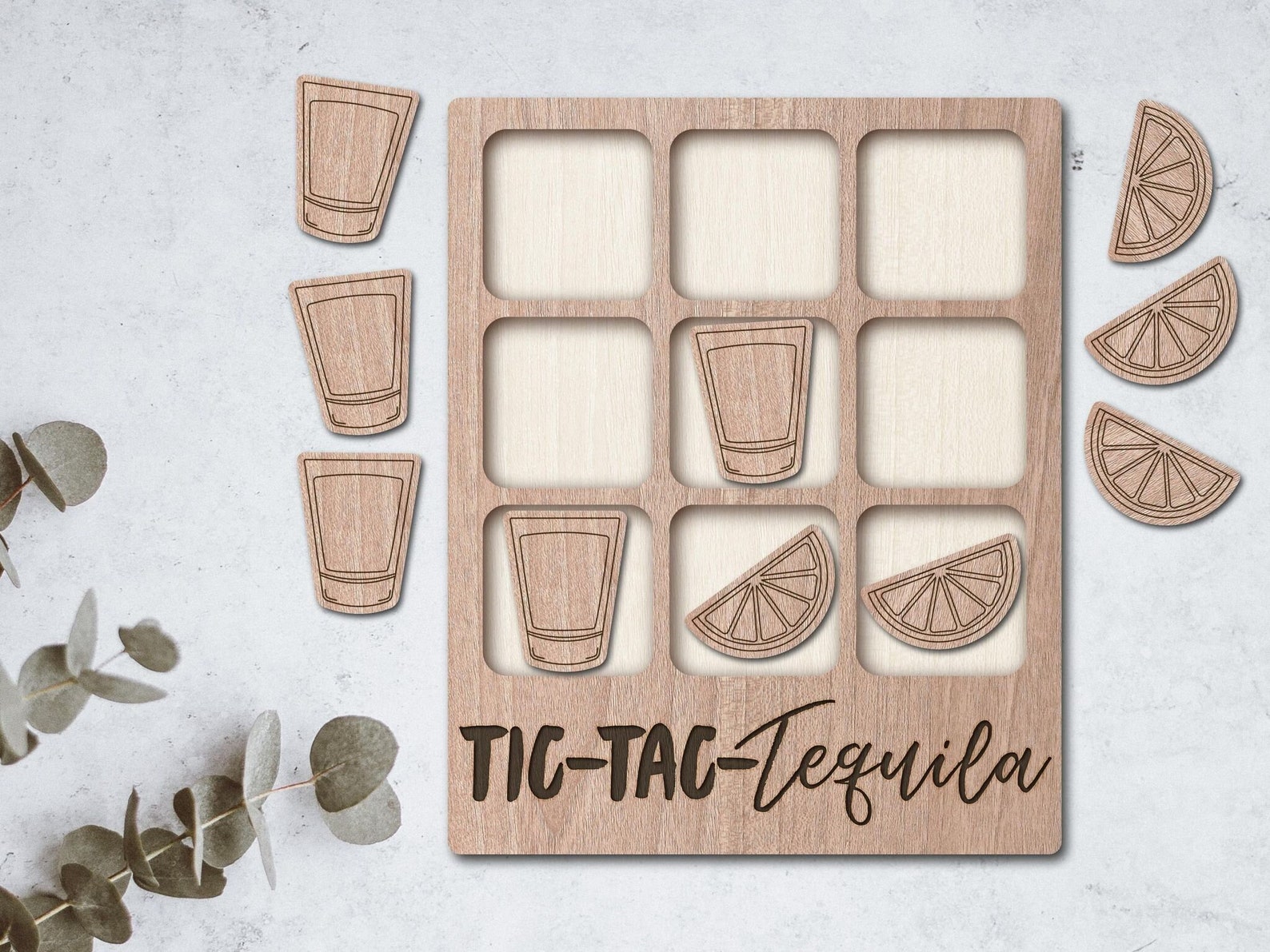 Tequila Tic Tac Toe Laser Cut File Coffee Table Game INSTANT - Etsy