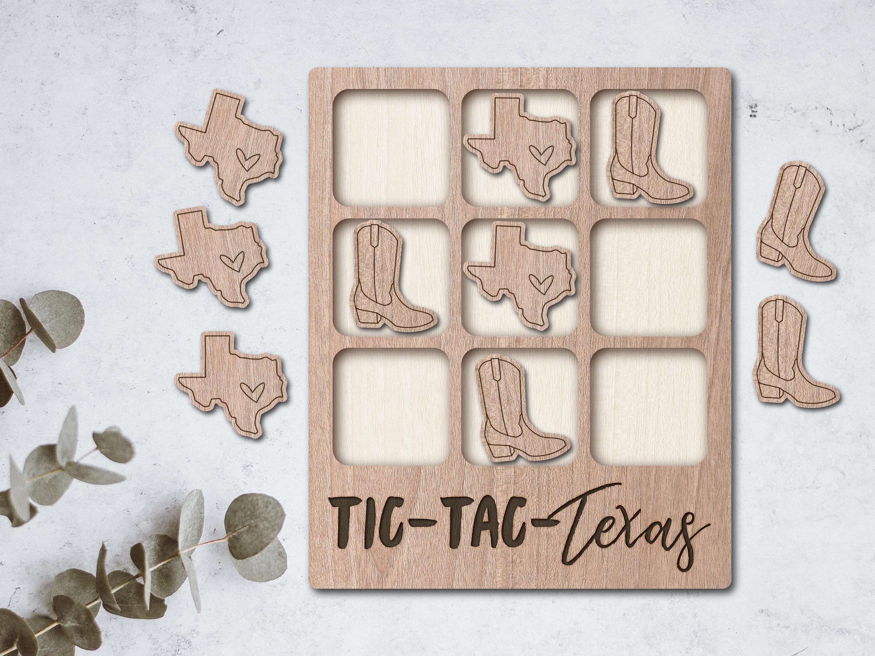 TEXAS Laser Cut File Tic Tac Toe Coffee Table Game - INSTANT DOWNLOAD ...