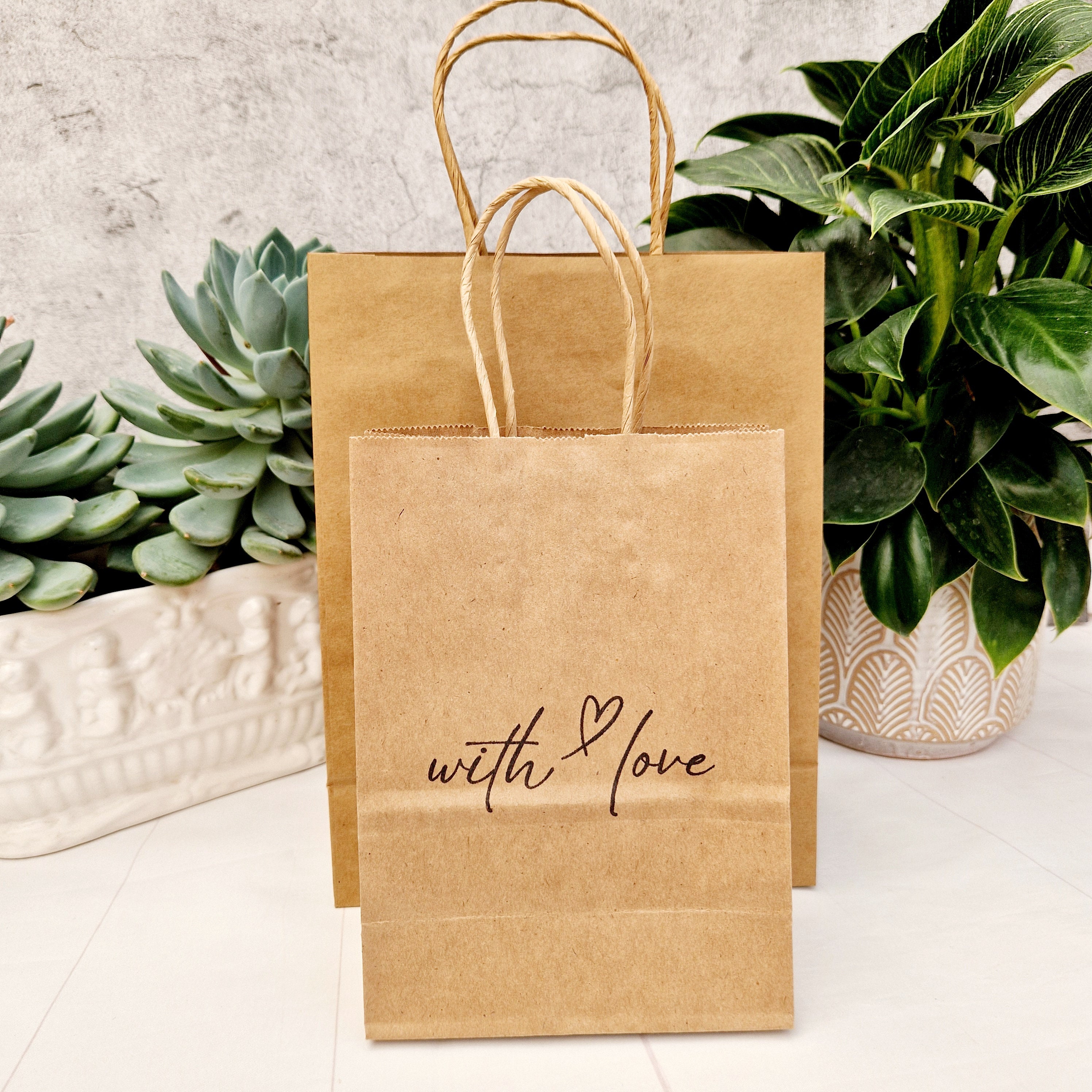 With Love-party Favours Gift Bag. Medium, Small Kraft Paper Gift Bag ...