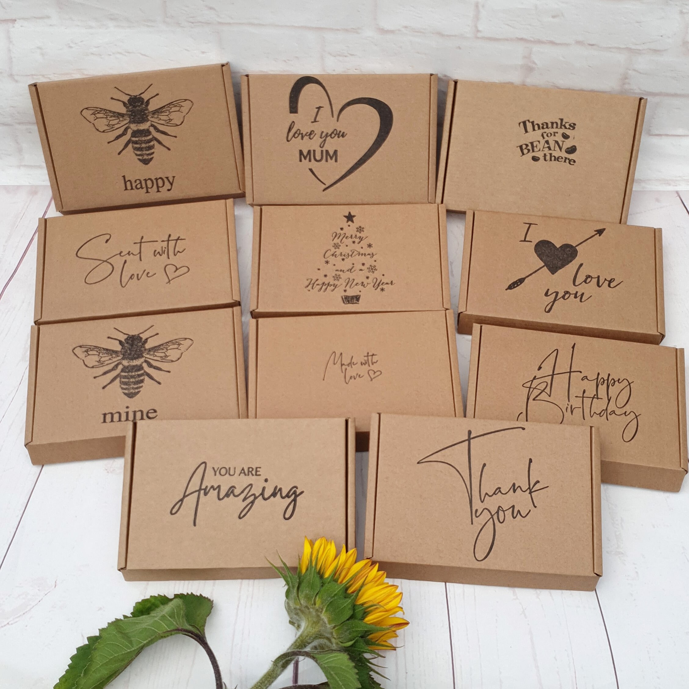 Happy Birthday Hand Stamped Kraft Empty Gift Box. Eco Friendly - Etsy