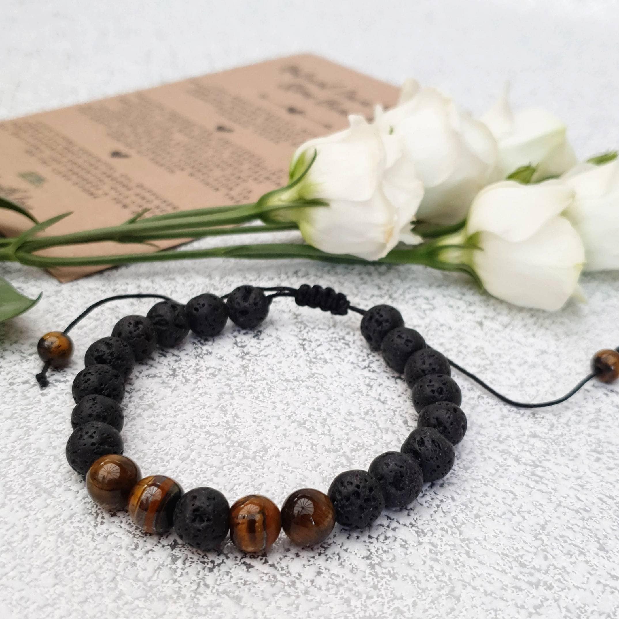 Tiger Eye & Lava Rock Stone Essential Oil Diffuser Bead - Etsy