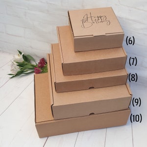 Happy Birthday Empty Hand Stamped Kraft Gift Boxes. Eco-friendly Royal ...