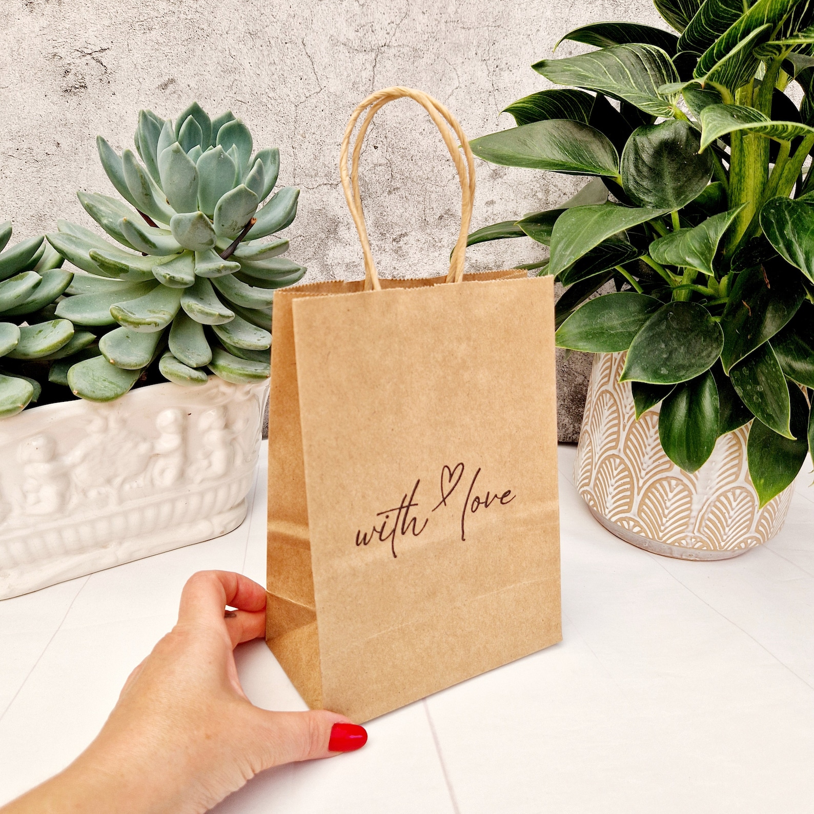 With Love-party Favours Gift Bag. Medium, Small Kraft Paper Gift Bag ...