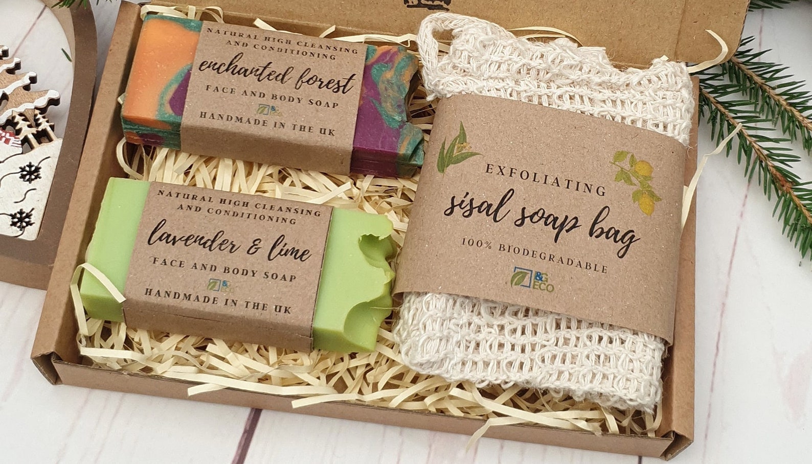 Congratulations Eco Friendly Gift Box. X2 Half UK Handmade Soap/50g ...
