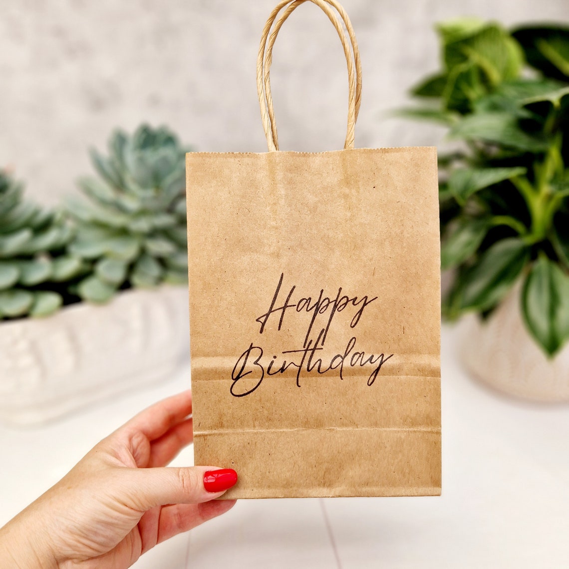 Happy Birthday Party Bags. Kraft Eco Friendly Brown Paper Bag for Kids ...