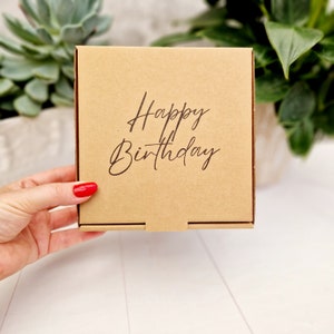 Happy Birthday Empty Hand Stamped Kraft Gift Boxes. Eco-friendly Royal ...