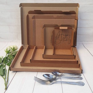 Happy Birthday Empty Hand Stamped Kraft Gift Boxes. Eco-friendly Royal ...