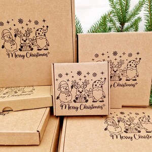Merry Christmas Empty Hand Stamped Kraft Gift Boxes, Mini, Medium ...