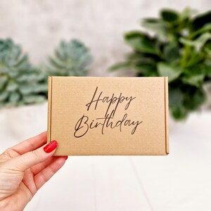 Happy Birthday Empty Hand Stamped Kraft Gift Boxes. Eco-friendly Royal ...