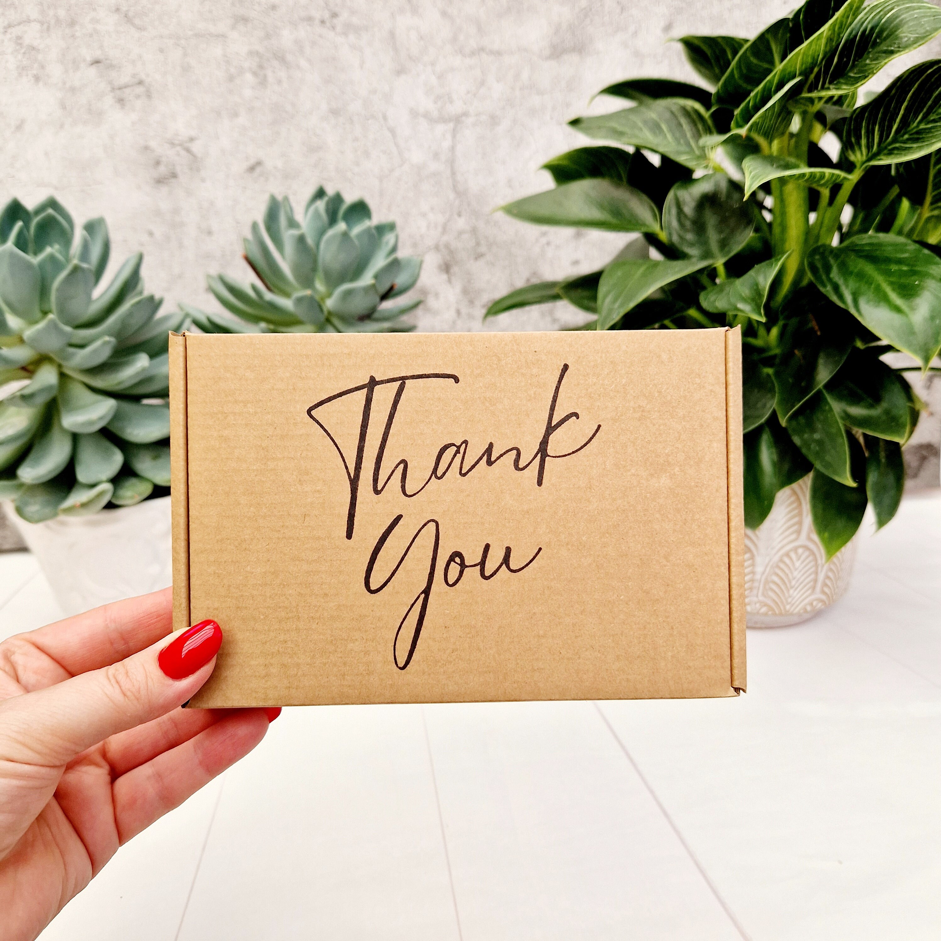 Thank You-kraft Empty Gift Box. Mini, Small, Medium, Shoe Size Box ...