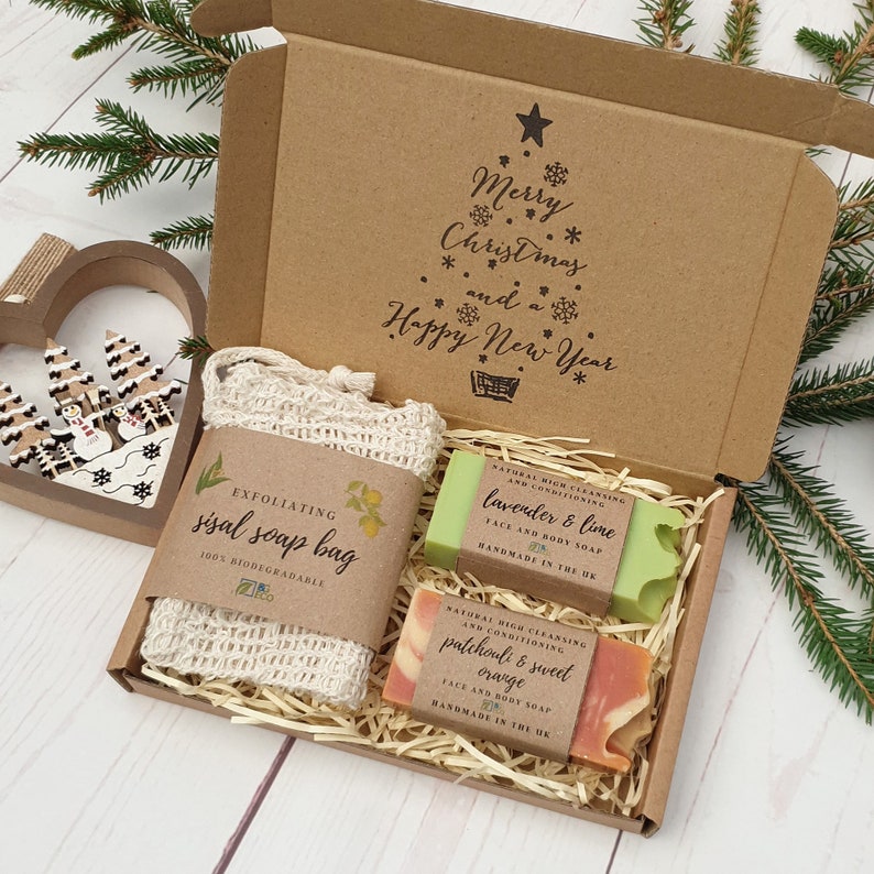 Christmas Soap Gift Set Box. X2 Half UK Handmade Soap/50g - Etsy