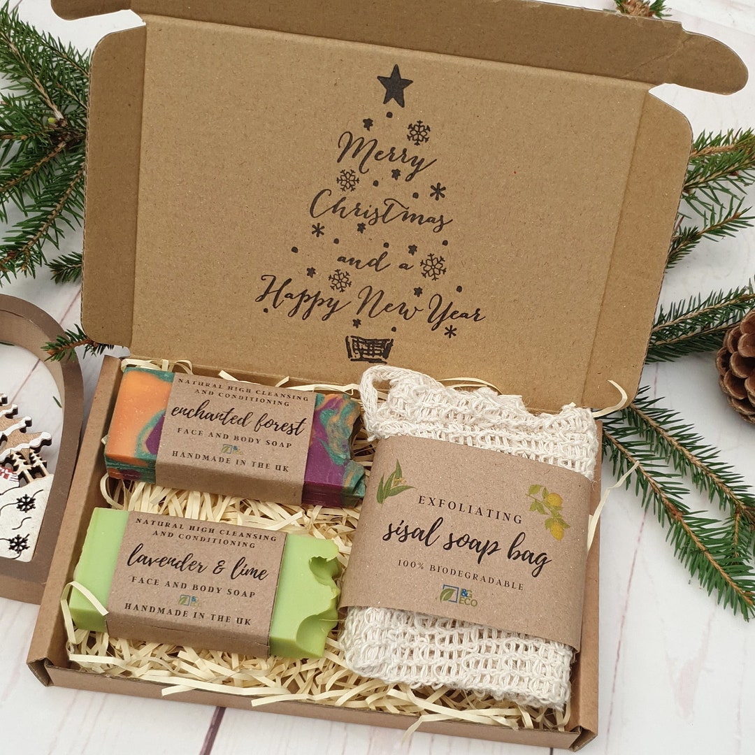 Christmas Soap Gift Set Box. X2 Half UK Handmade Soap/50g Sisal Soap ...