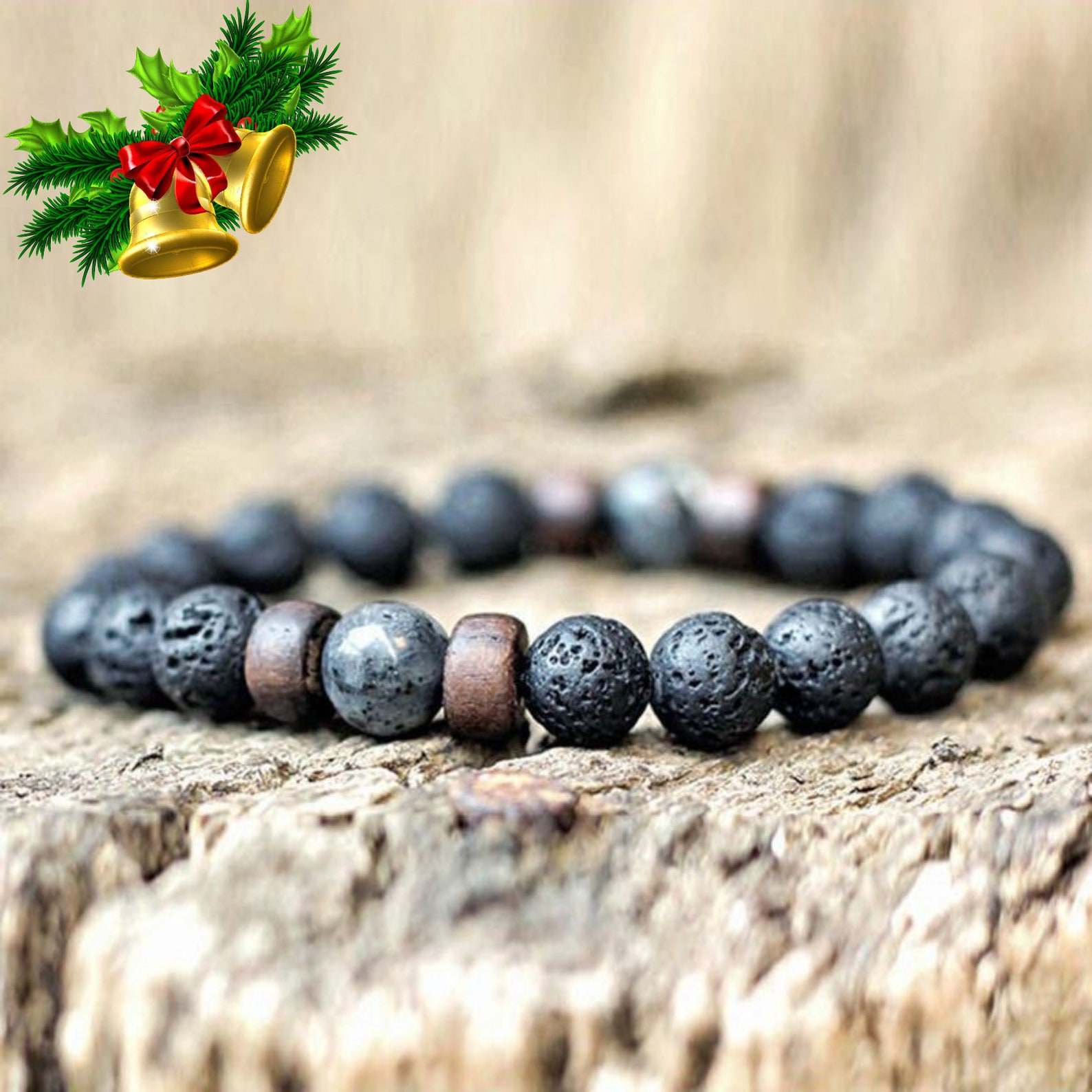Christmas Eco Gift for Him. Natural Black Lava Volcanic Stone | Etsy UK