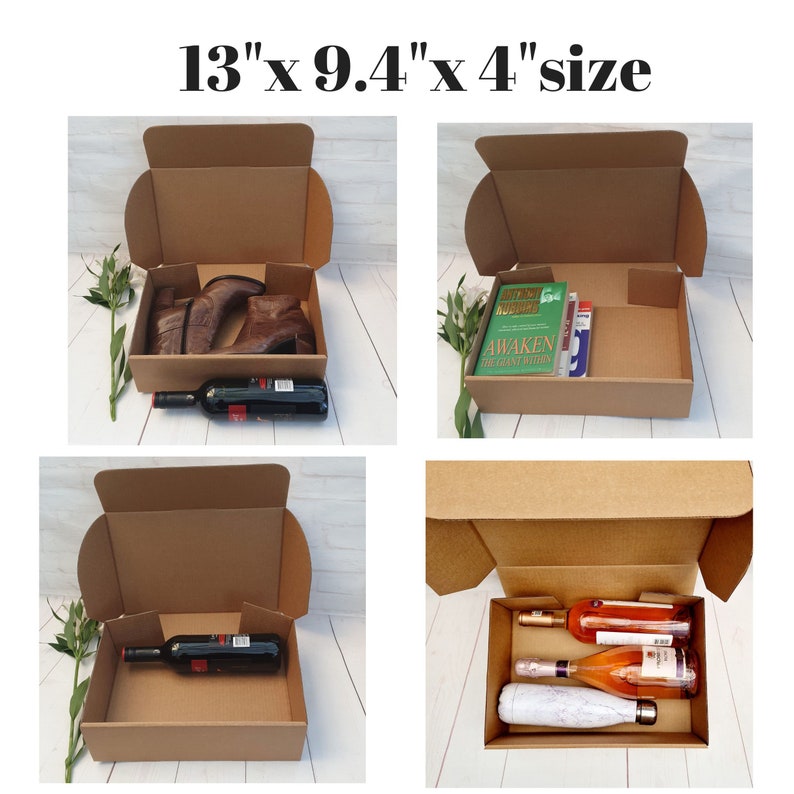 Merry Christmas Empty Hand Stamped Kraft Gift Boxes, Heavy Duty ...