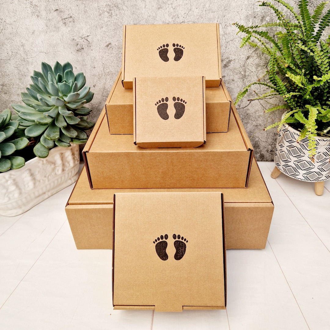 Empty Gift Box With Baby Feet. Pregnancy Gift Box. Small, Medium ...