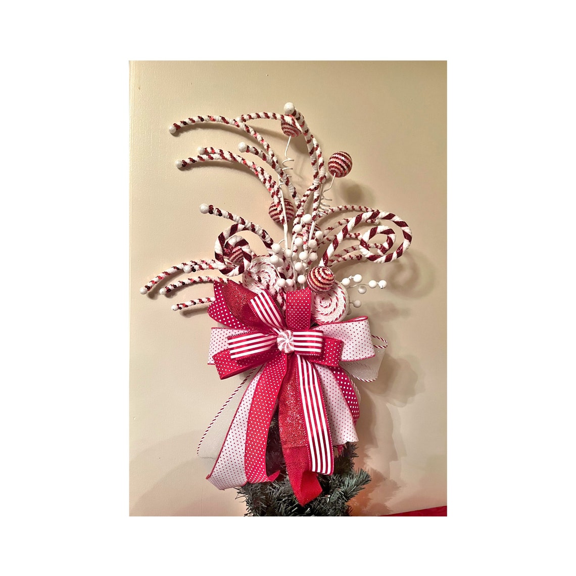 Christmas Tree Topper Candy Tree Topper Peppermint Tree - Etsy